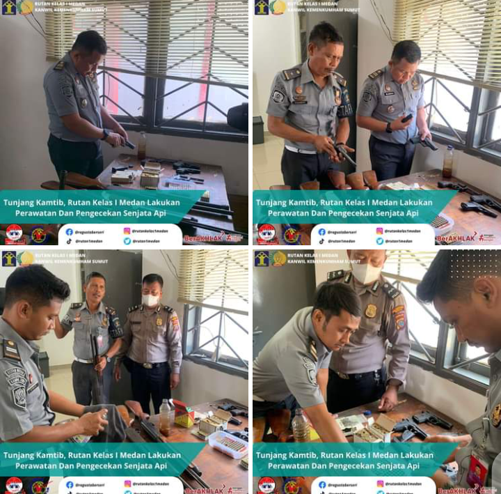 Tunjang Kamtib, Rutan Kelas I Medan Lakukan Perawatan Dan Pengecekan Senjata Api - Infokasus 24
